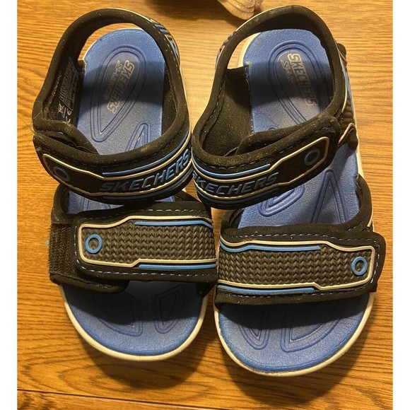 Skechers | Shoes | Kids Skechers Tuff Tech Blue Light Up Sandals Size 1 ...